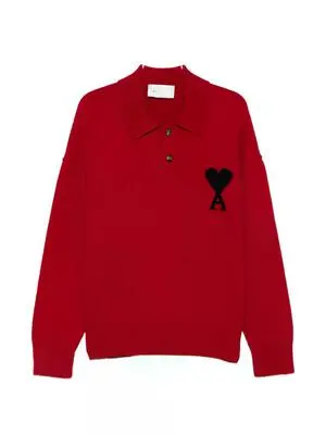 AMI Paris De Coeur Polo Shirt - Red