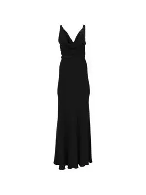 Isaia Belted Cowl Neck Maxi Dress