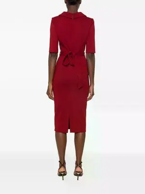 Pinko Love Birds Belted Dress With Notched Lapels
