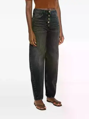 Elisabetta Franchi Button-up Faded Effect Jeans