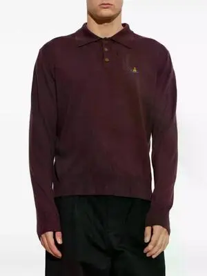 VIVIENNE WESTWOOD Orb-embroidered Polo-collar Sweater