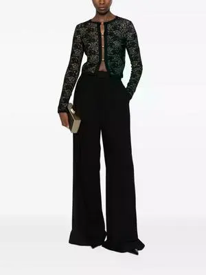 Elisabetta Franchi Lace-pattern Logo-plaque Sweater