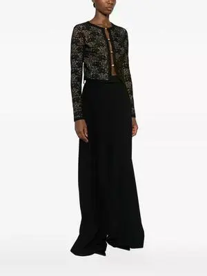 Elisabetta Franchi Lace-pattern Logo-plaque Sweater