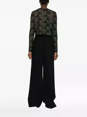 Elisabetta Franchi Lace-pattern Logo-plaque Sweater