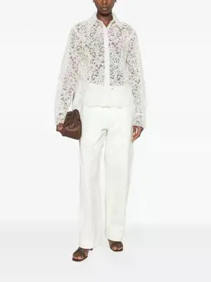 Ermanno Scervino Lace-overlay Scalloped-edge Shirt