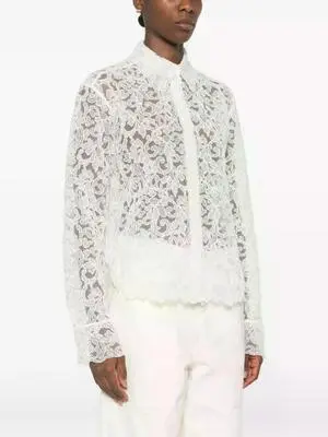 Ermanno Scervino Lace-overlay Scalloped-edge Shirt
