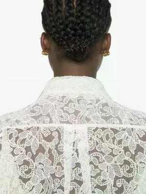 Ermanno Scervino Lace-overlay Scalloped-edge Shirt