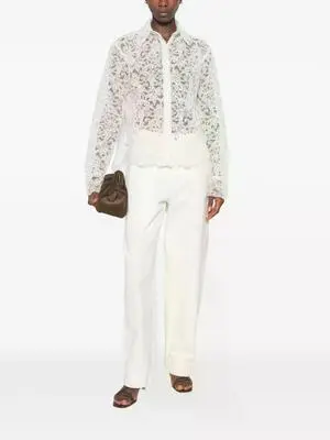 Ermanno Scervino Lace Overlay Scalloped-edge Shirt - Neutrals