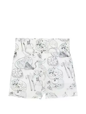 Jacquemus Graphic Print High-waisted Wide-leg Shorts