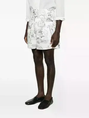 Jacquemus Graphic Print High-waisted Wide-leg Shorts
