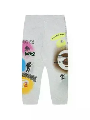 AAPE BY *A BATHING APE Moonface Graffiti Track Pants - Grey