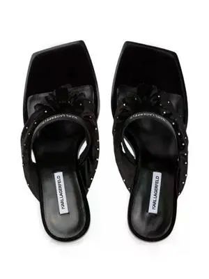Karl Lagerfeld Crystal-embellished Ruched Sandals