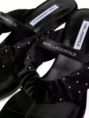 Karl Lagerfeld Crystal-embellished Ruched Sandals