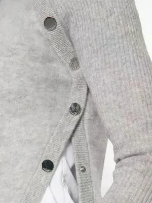 Sportmax Asymmetric Fastening Ribbed Sleeve Knit - Grey