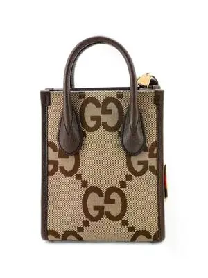 Gucci Vertical Tote Jumbo Gg Canvas Mini Crossbody Bag