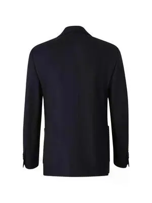 LARDINI Flower-lapel Single-breasted Blazer - Blue