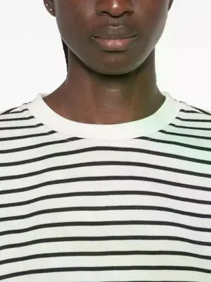 MAISON123 Horizontal Stripe Drop Shoulder T-shirt