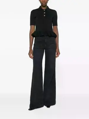 TWINSET Ruffle-trim Heart-button Polo Shirt