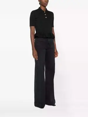 TWINSET Ruffle-trim Heart-button Polo Shirt