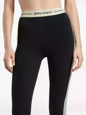 Palm Angels Logo-waistband Side-stripe Leggings
