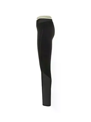 Palm Angels Logo-waistband Mesh-panel Leggings