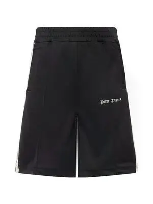 Palm Angels Logo-embroidered Side-stripe Shorts - Black
