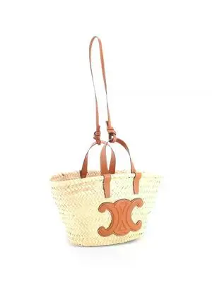 Celine Triomphe Raffia Shoulder Bag - Neutrals