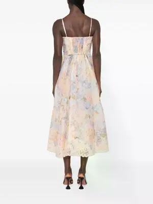 Zimmermann Valiant Floral-print Midi Dress - Neutrals