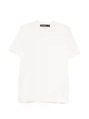 Karl Lagerfeld Logo-embroidered Crew-neck T-shirt - Neutrals