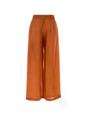 THE ROSE IBIZA Drawstring Straight-leg Silk Pants