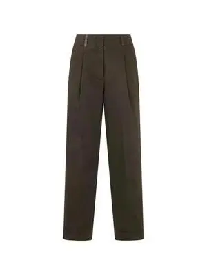 Peserico Pleated Detail Turn-up Wide-leg Trousers