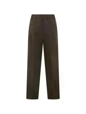 Peserico Pleated Detail Turn-up Wide-leg Trousers