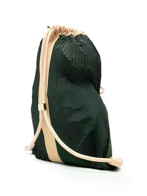 MULTITUDES BAGS Cini Plissé-effect Drawstring Backpack - Green