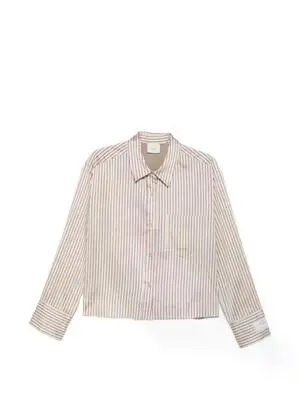 ALYSI Vertical-stripe Chest-pocket Shirt