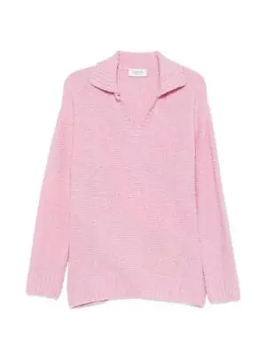 LANEUS Bouclé Long-sleeve Polo Shirt