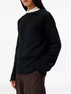 ANN DEMEULEMEESTER Ribbed Knit Long Sleeve Sweater