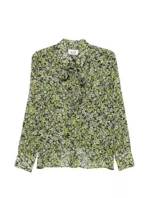 NIU Floral-print Pussy-bow Blouse