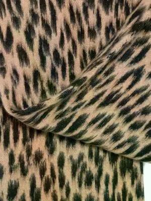 LANEUS Leopard-print Knitted Scarf