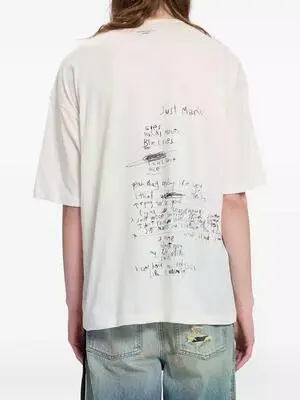 ANN DEMEULEMEESTER Text-print Cotton T-shirt