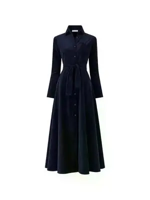 VIOLANTE NESSI Corduroy Buttoned-cuff Midi Dress