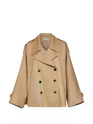 Co Double-breasted Kimono-sleeve Cotton Jacket - Neutrals