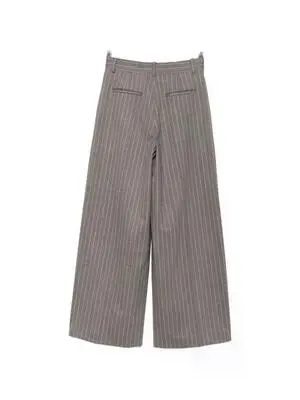 P.a.r.o.s.h Wool Pinstripe Pleated Wide Leg Trousers