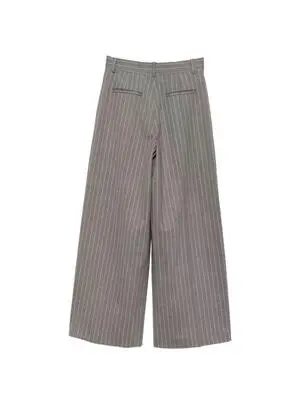 P.a.r.o.s.h Wool Pinstripe Pleated Wide Leg Trousers