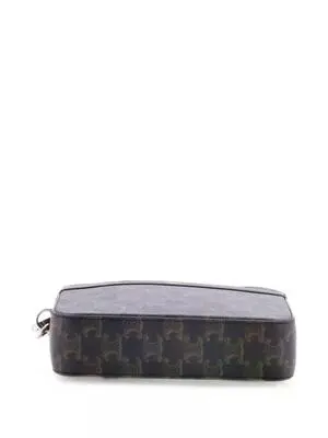 Celine Zip Messenger Bag Triomphe Coated Canvas Small Crossbody Bag