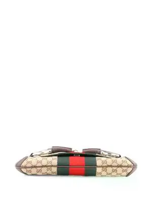 Gucci Horsebit Nm Web Chain Clutch Gg Canvas Medium Shoulder Bag