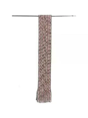 Missoni Zigzag-knit Fringed Scarf - Grey