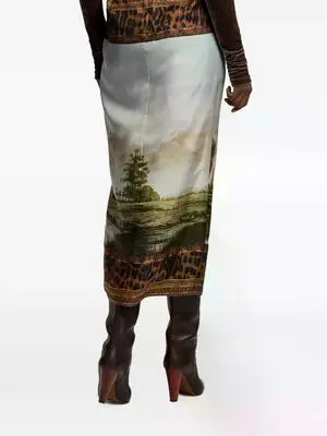 Ralph Lauren Debbie Scenic-print Silk Midi Skirt