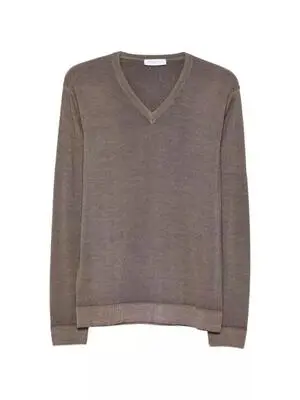DANIELE FIESOLI V-neck Long-sleeve Sweater - Brown