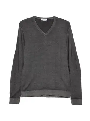DANIELE FIESOLI V-neck Long-sleeve Knit - Grey