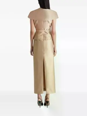 VIOLANTE NESSI Manuela Silk-mikado Maxi Dress - Neutrals
